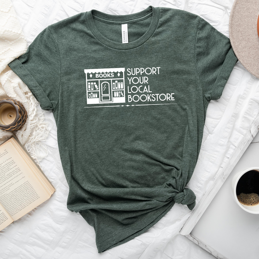 support your local bookstore unisex tee – Piper and Ivy